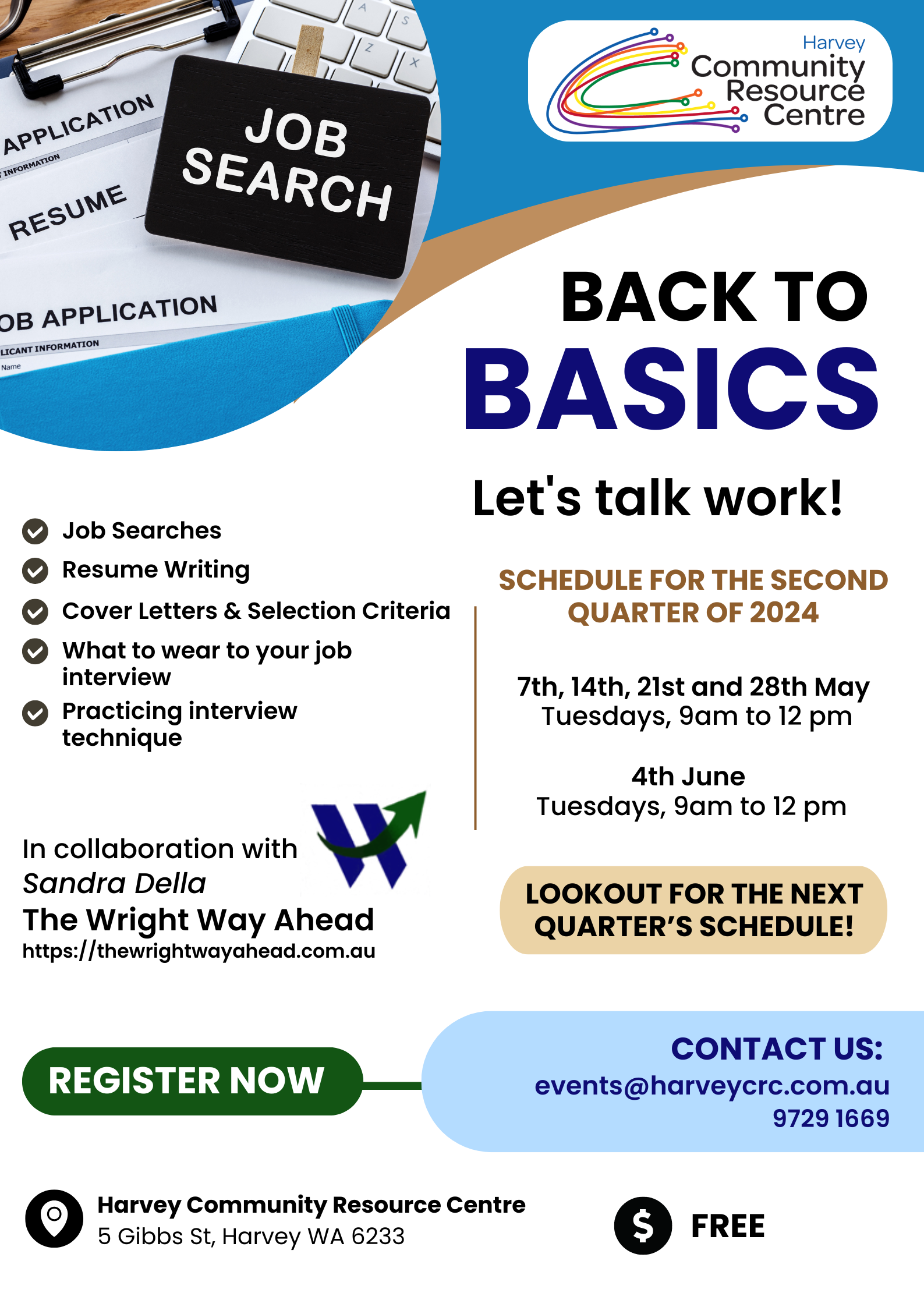 BACK TO BASICS: Let’s talk work! – Harvey Community Resource Centre